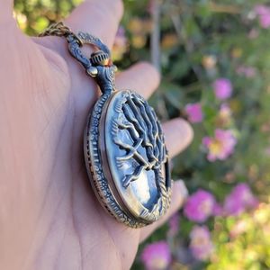 Jewelry | Antique Brass Tree Of Life Pocket Watch Necklace Locket ...